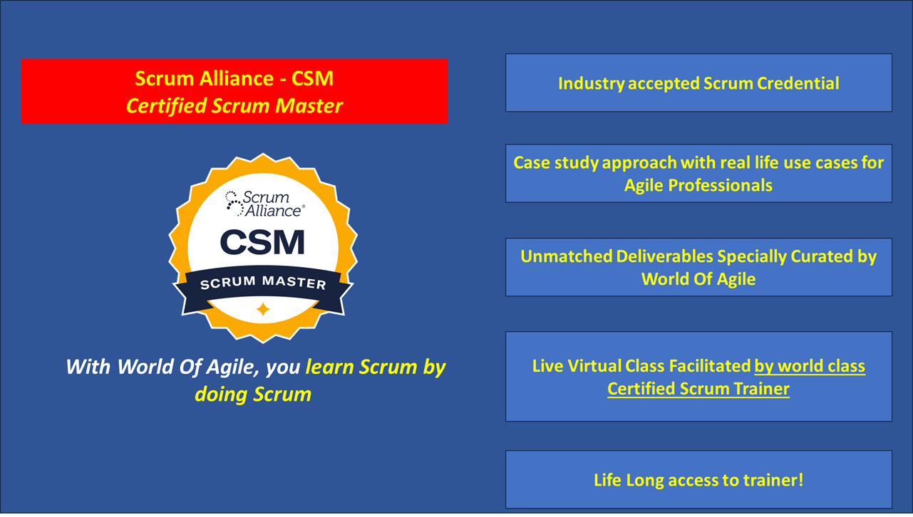 CSM Certification | Scrum Certification +918291749529 | World of Agile